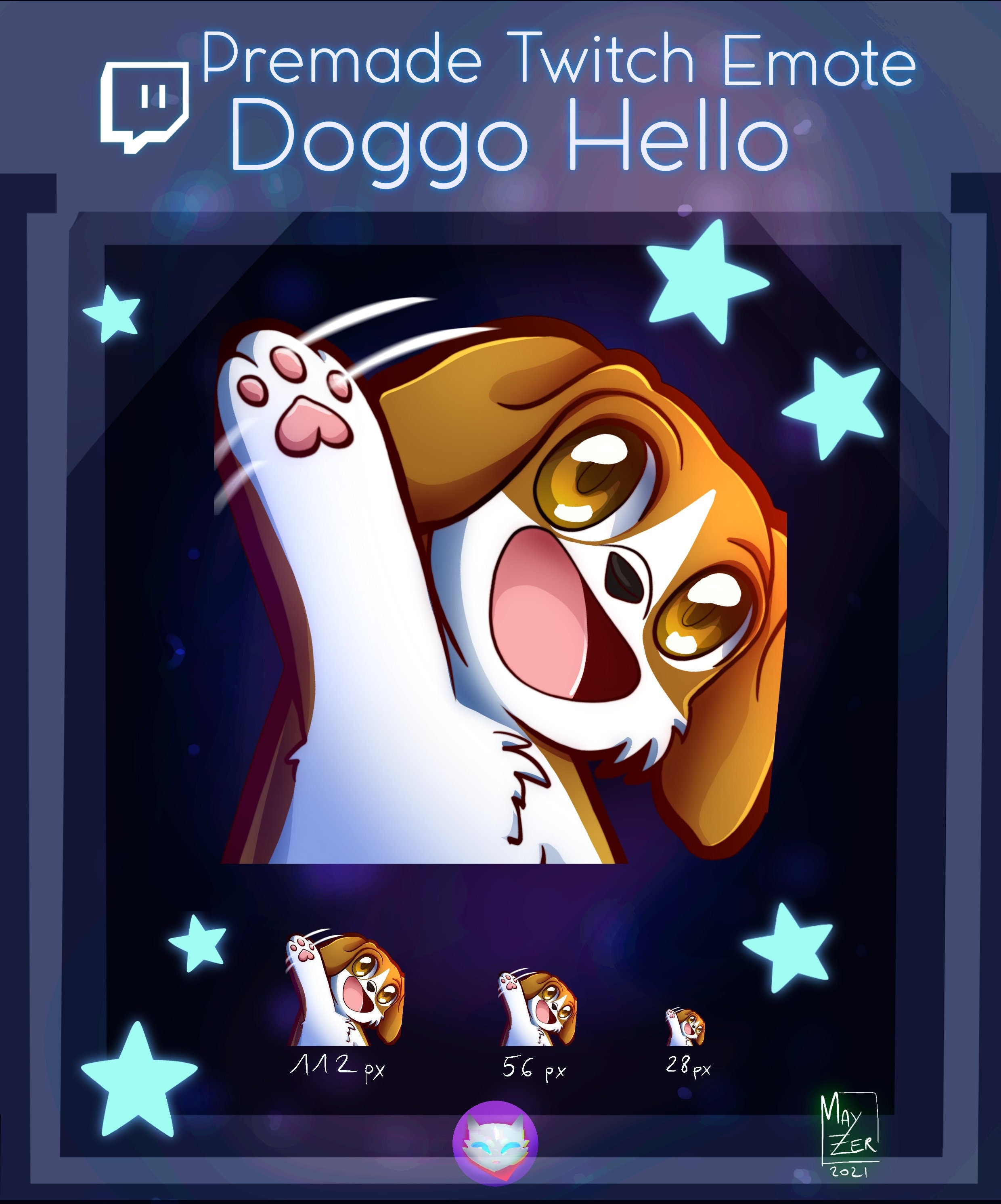 Youtube / Twitch & Discord Emotes // Cute Doggo Emote for Streamers ...