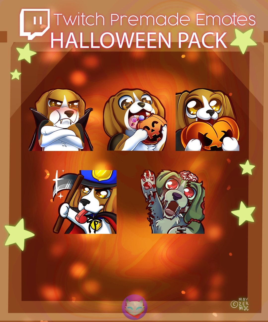 Emote Cute Dogs Spooky Halloween Pack (youtube/ Twitch / Discord ...