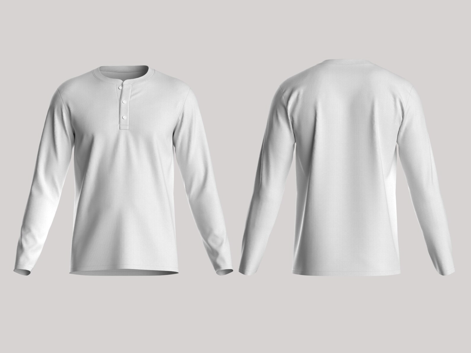 Long Sleeve Crew Tee 3D Garment Mock-up - Easily Customisable Digital ...