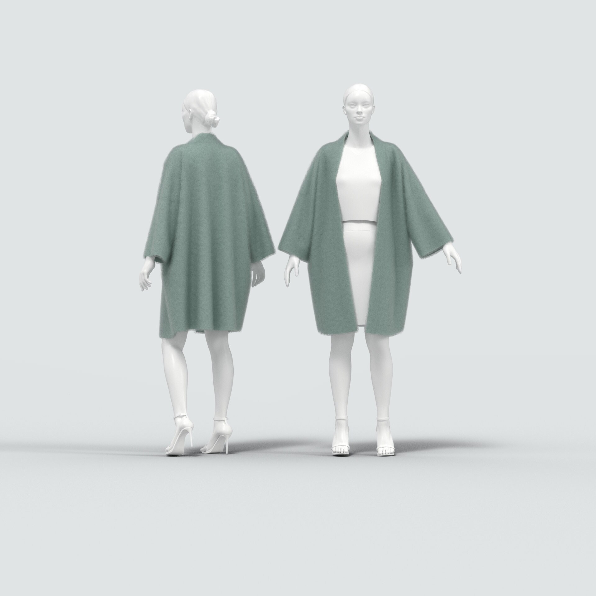 3D Digital Garment Kimono Jacket ZPRJ - Clo 3D/ Marvelous Designer - Etsy
