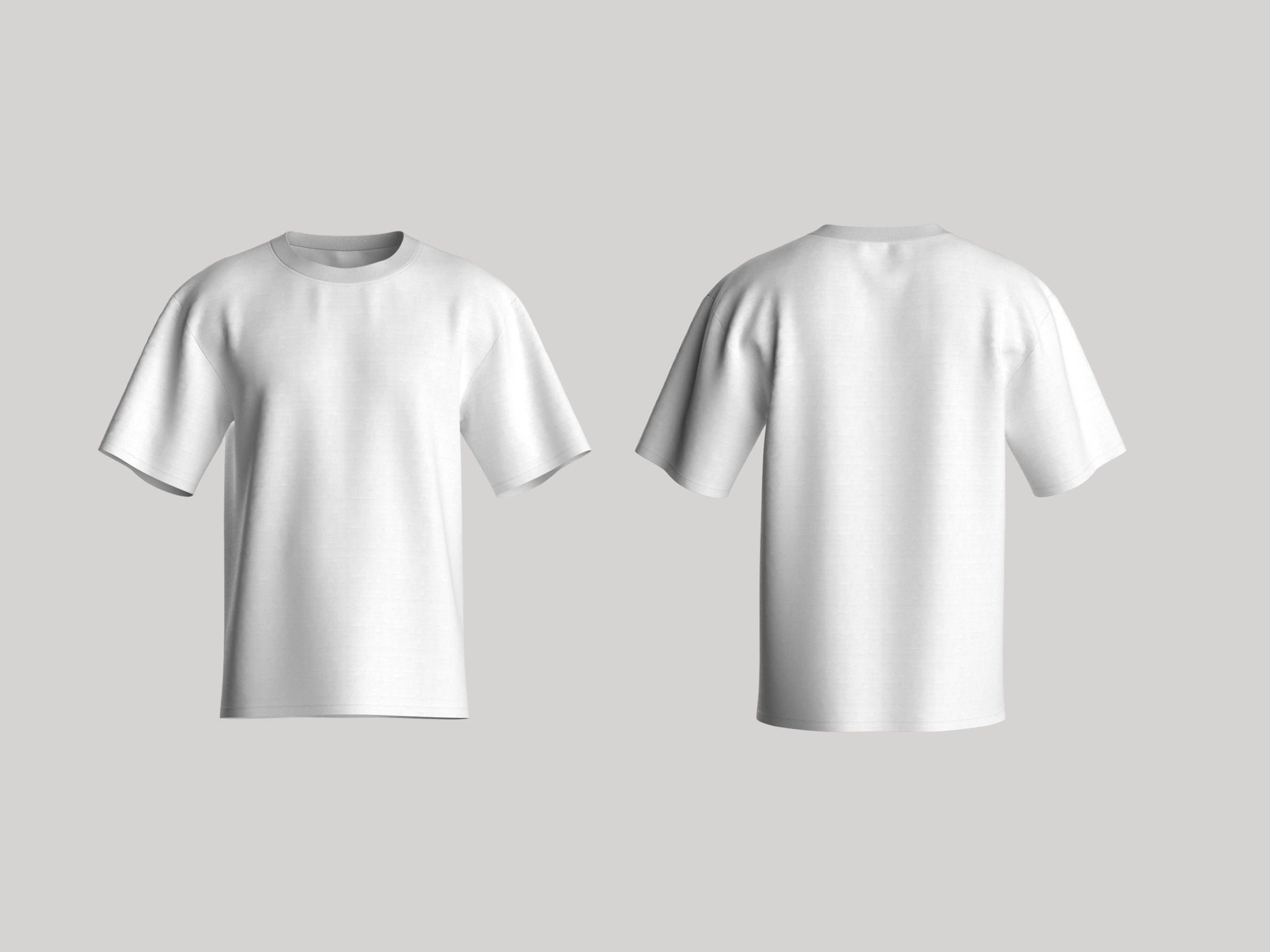 Relaxed Fit T-shirt 3D Garment Mock-up - Easily Customisable Digital 3D ...