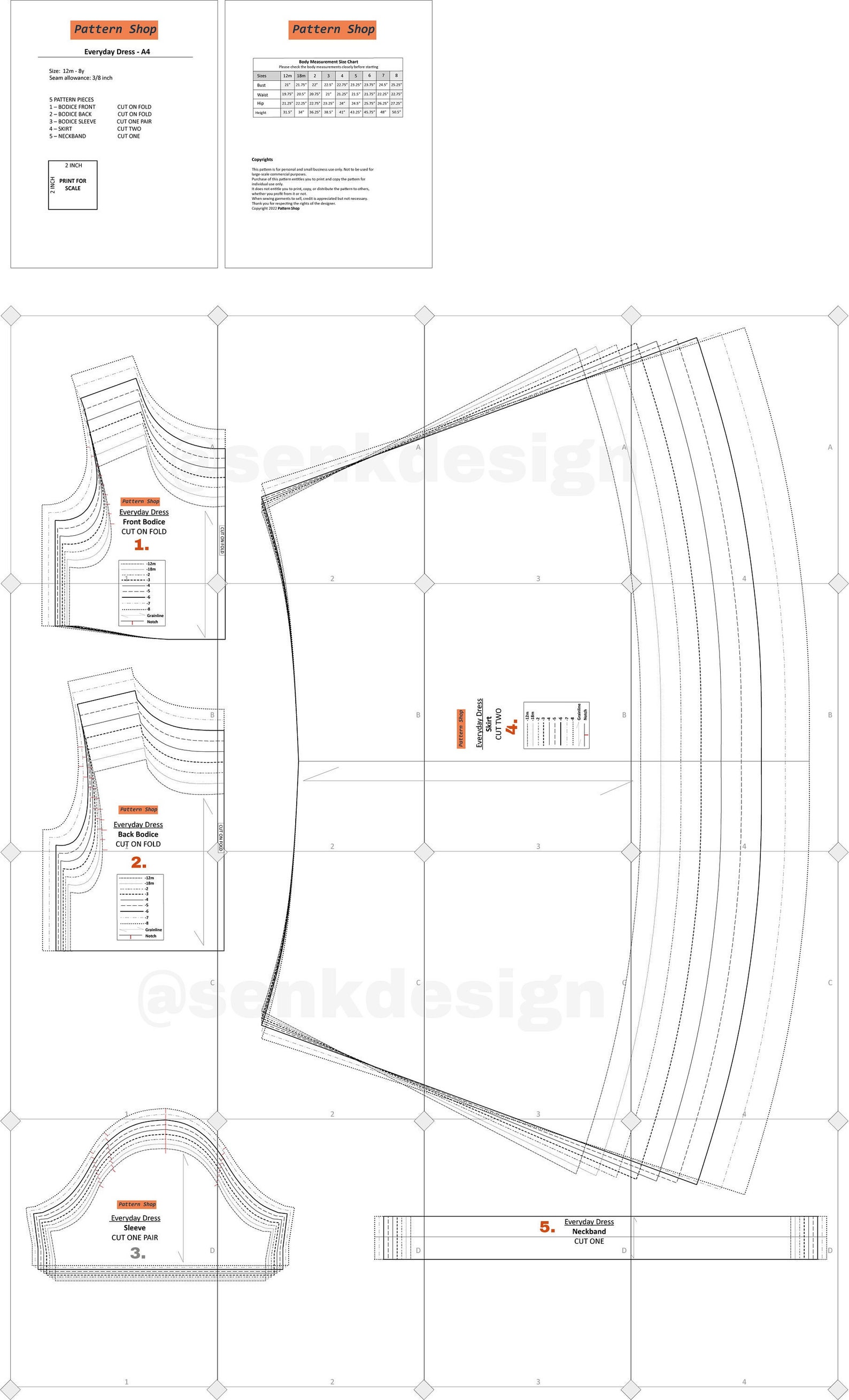 Digitise Sewing Patterns PDF Printable A4/US Letter/ A0/ Projector ...
