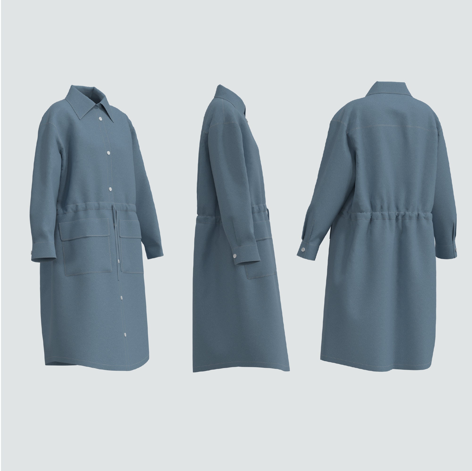 Oversize Denim Coat Sewing Pattern Pdf/dxf Sizes XS / S / M / L / XL - Etsy