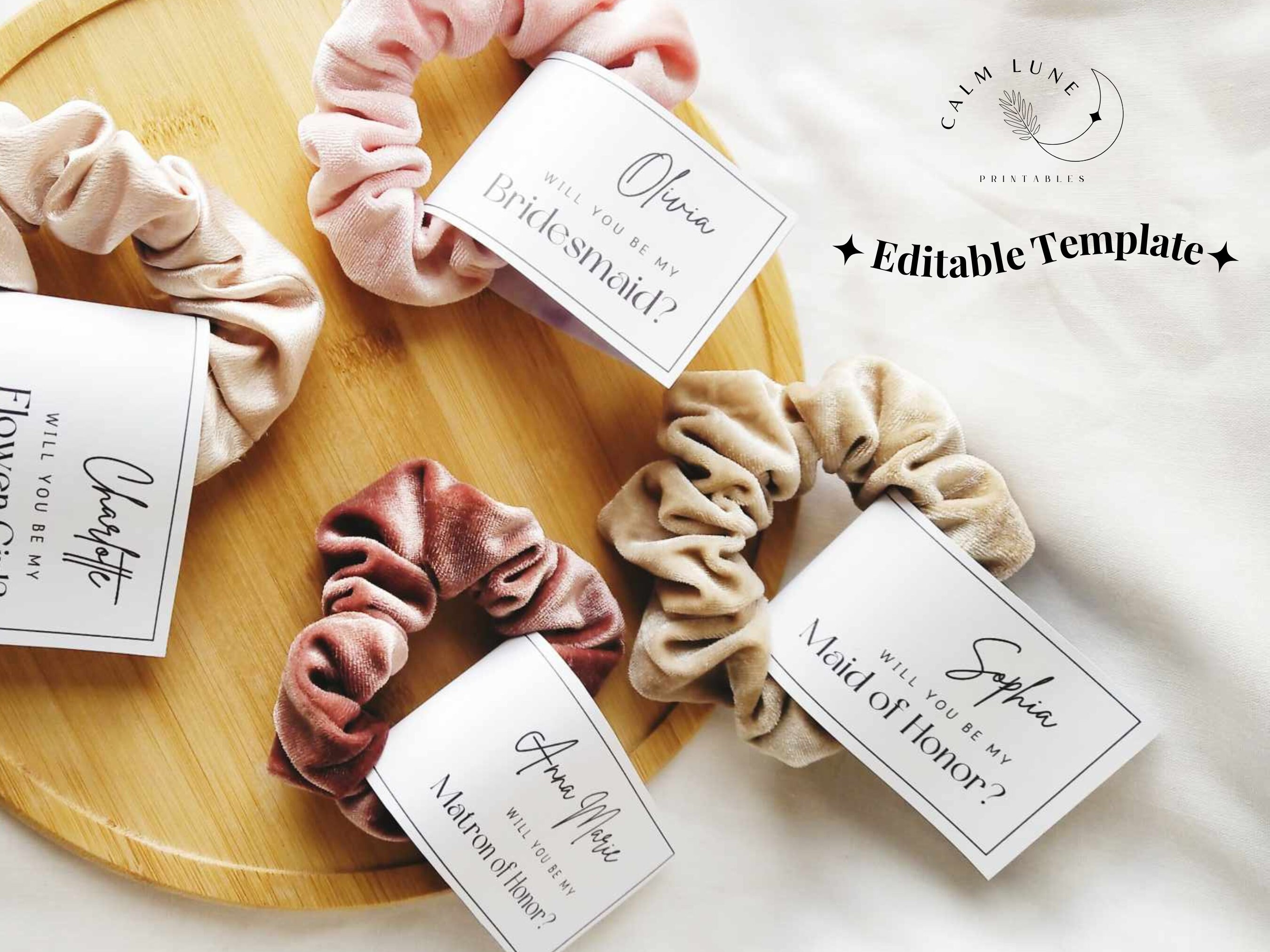 Editable Scrunchie Tag Printable | Scrunchie Tag Template | Scrunchie ...