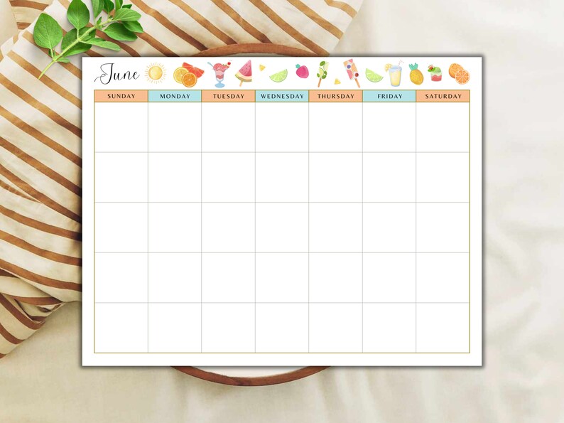 Editable June 2024 Calendar Fillable Summer Planner Kids School Holiday ...