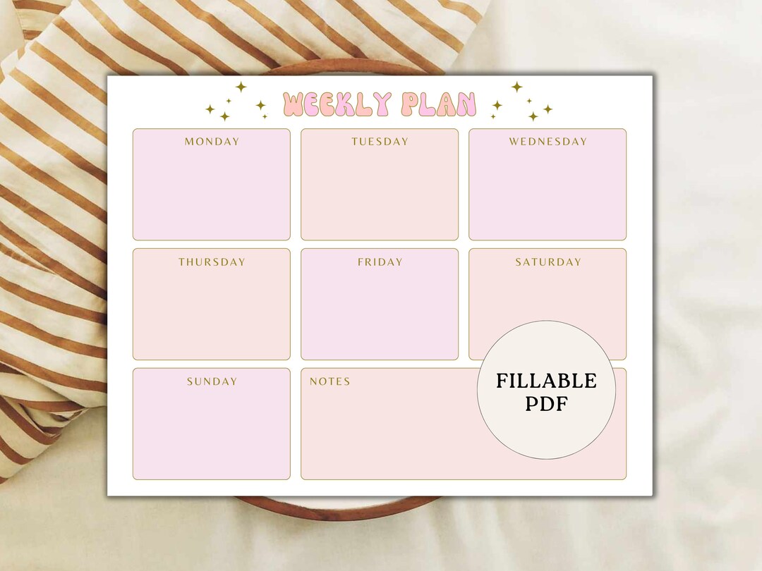 Fillable Weekly Schedule Template Weekly Planner Printable Homeschool ...
