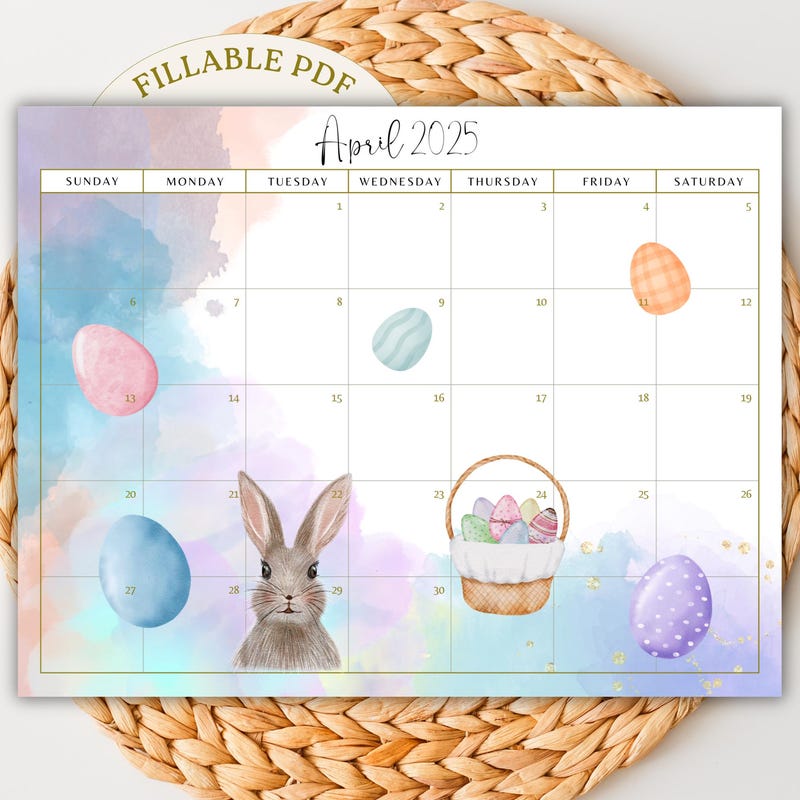 April Calendar 2025 - Etsy
