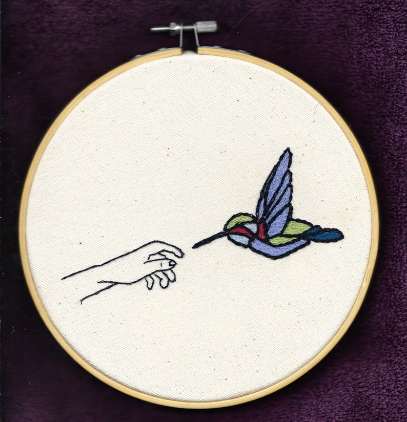 PDF PATTERN - Glass Hummingbird - Hand Embroidery Pattern Digital PDF ...