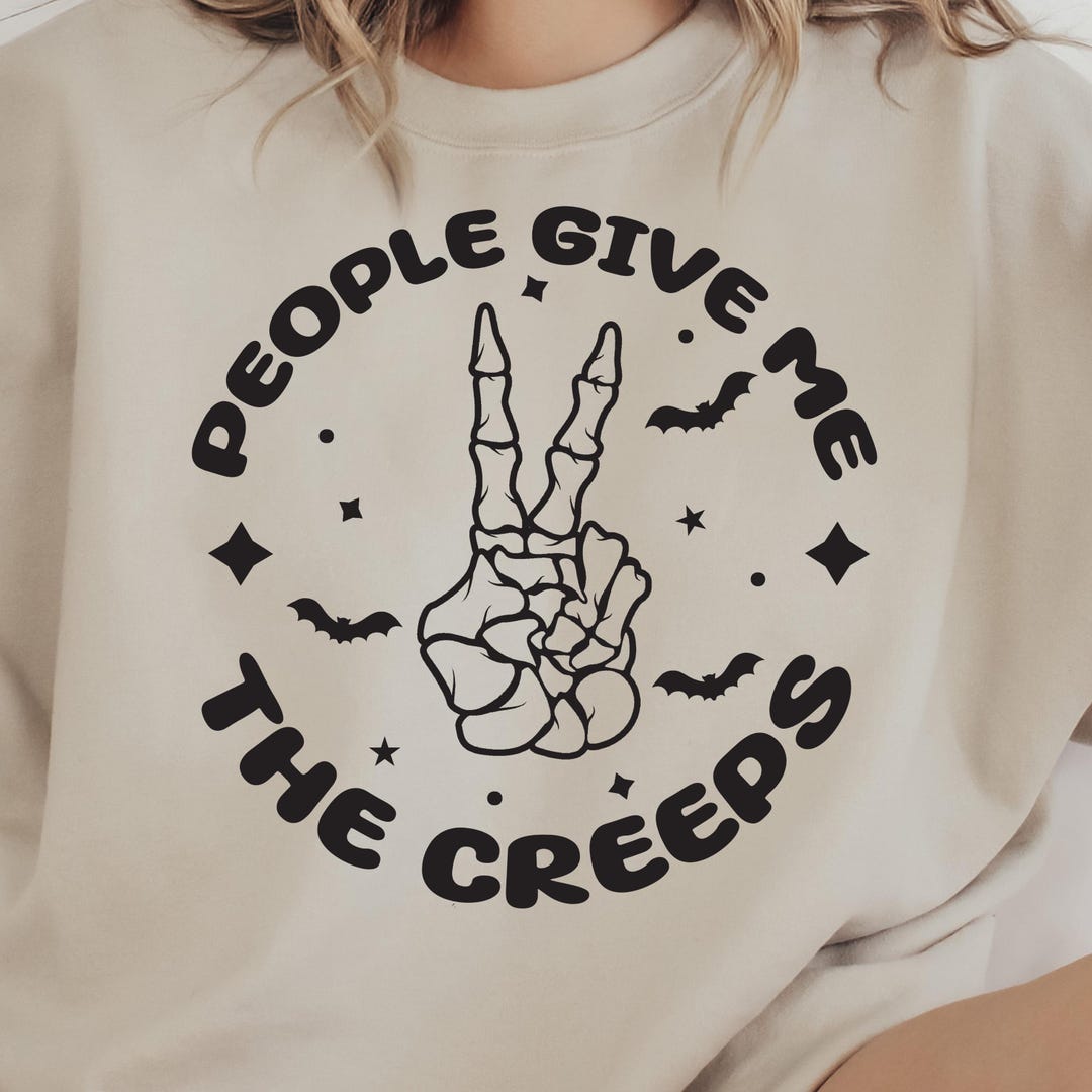 People Give Me the Creeps Png, Skeleton Png, Halloween Png, Funny Fall ...