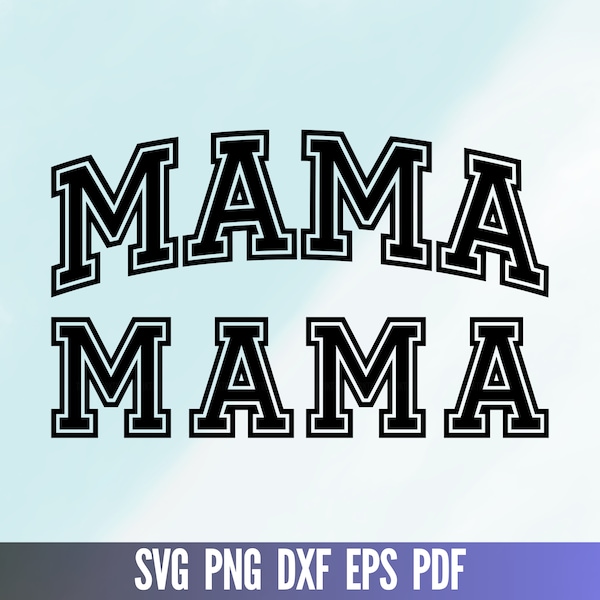Mama Varsity Letters Svg - Etsy