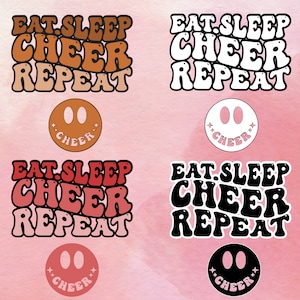 Eat Sleep Cheer Repeat SVG PNG, Cheer Mom PNG, Cheerleader Svg, Trendy ...