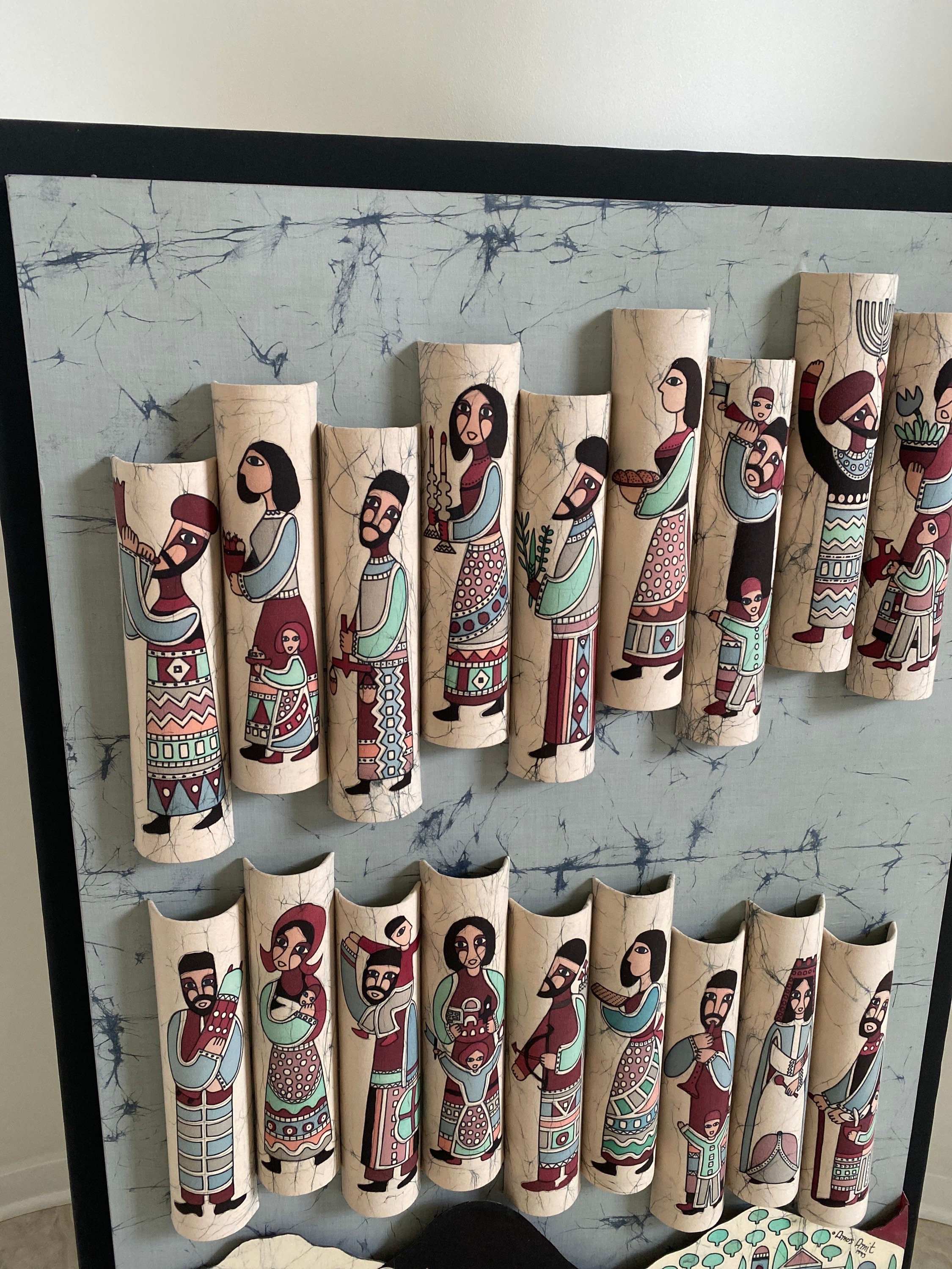 Amos Amit Art Judaica Artwork Jewish Batik Artist - Etsy