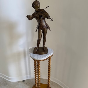 19th Century Brown Patina Bronze of Mozart Playing Violin by | Etsy