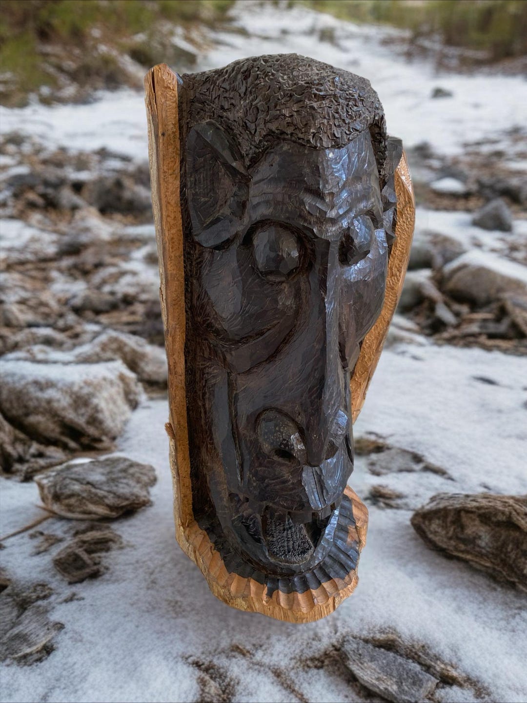 Vintage Hand Carved Wood Man Tree Trunk Sculpture Branch - Etsy