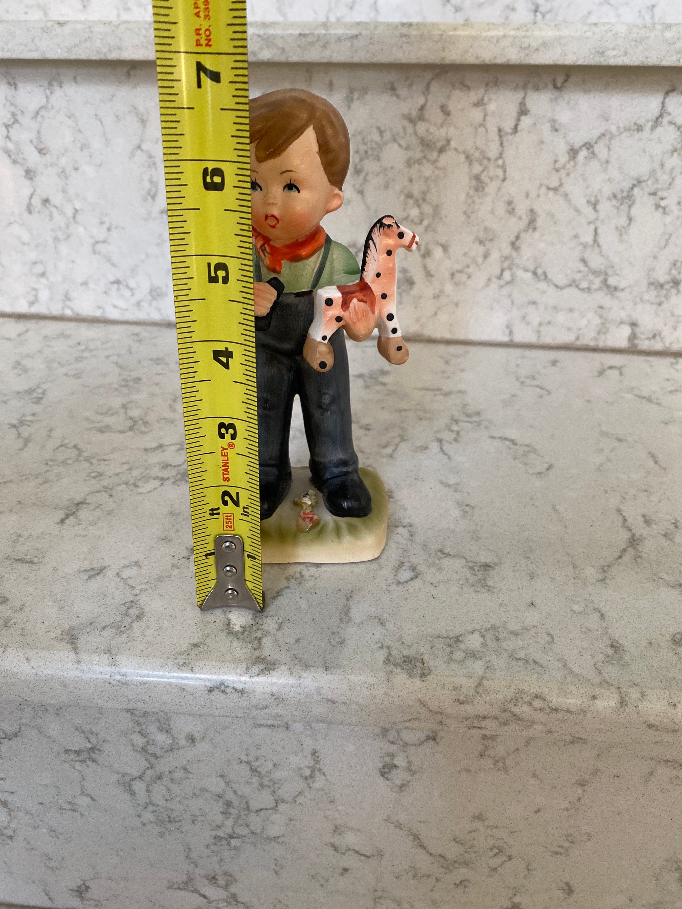 Vintage Erich Stauffer Porcelain Figurine Boy With Toy Horse - Etsy
