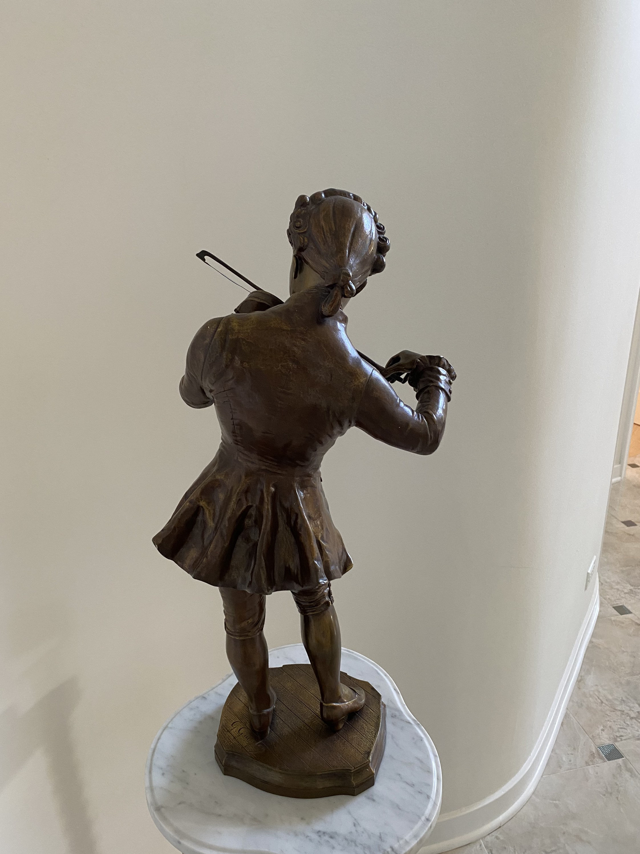 19th Century Brown Patina Bronze of Mozart Playing Violin by - Etsy