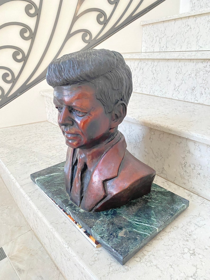 Metal Bust of John F. Kennedy JFK Bronze Done by Magnus - Etsy