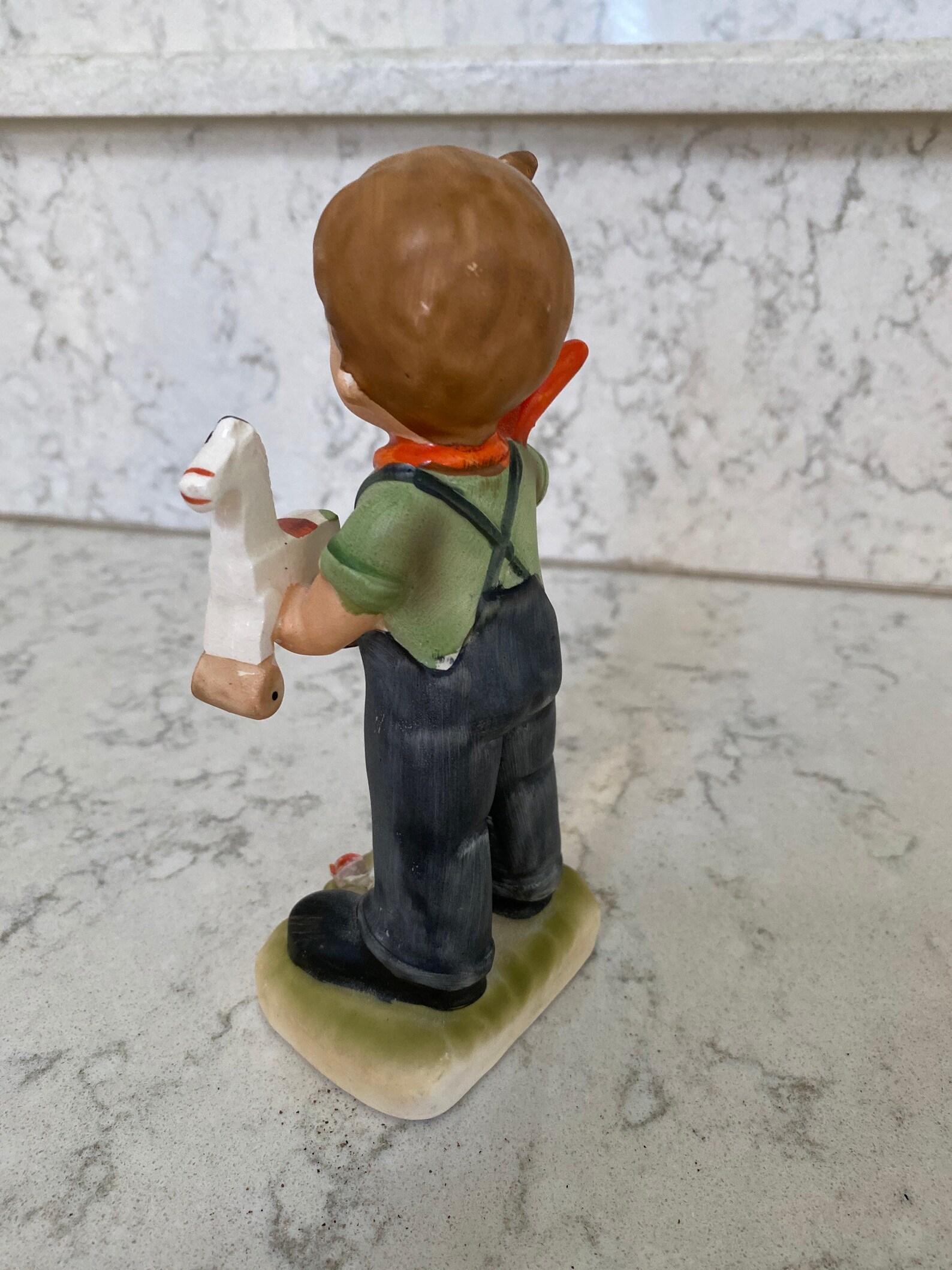 Vintage Erich Stauffer Porcelain Figurine Boy With Toy Horse - Etsy