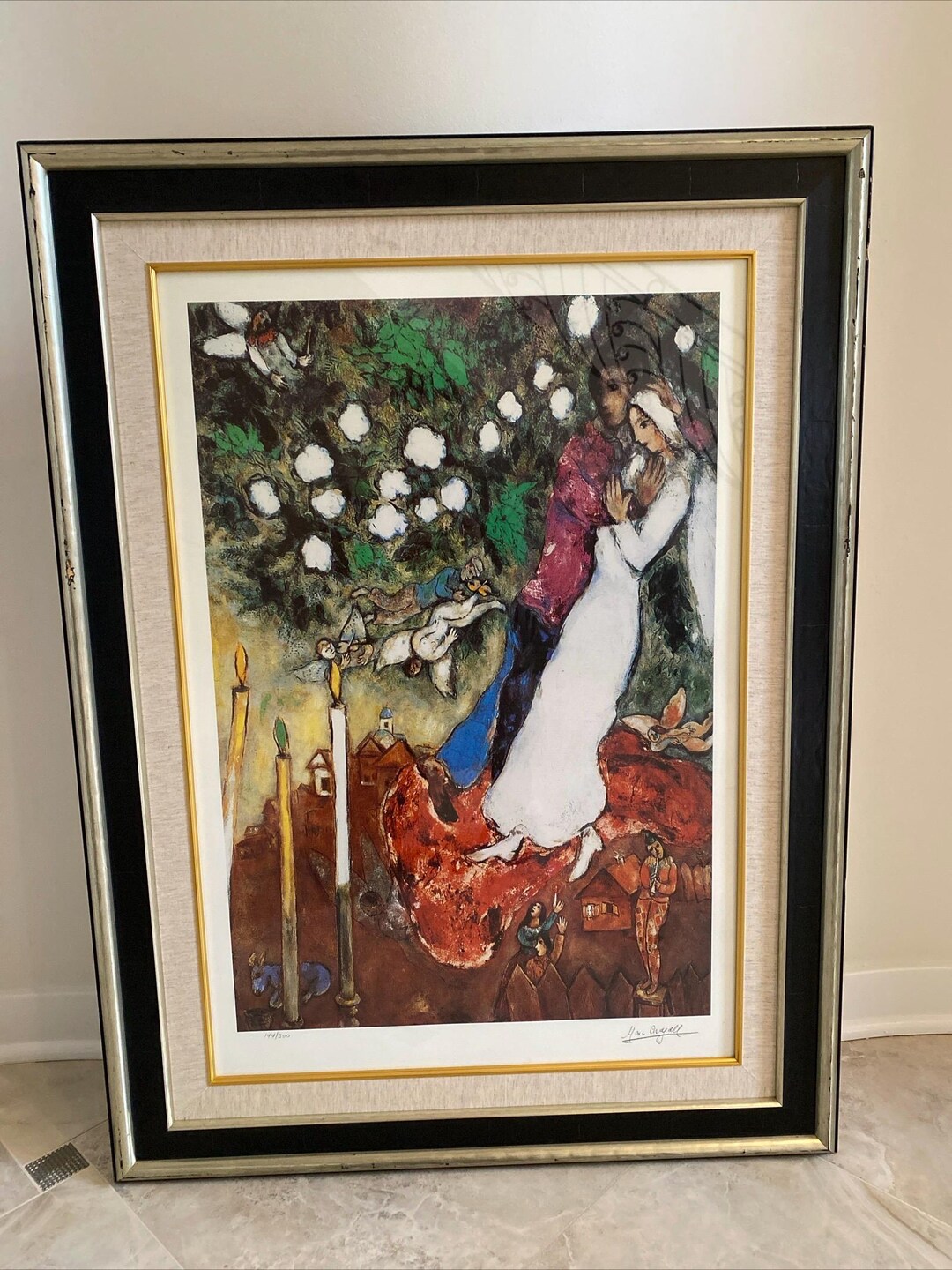 Marc Chagall (1887-1985), "the Three Candles " Framed Limited Edition ...