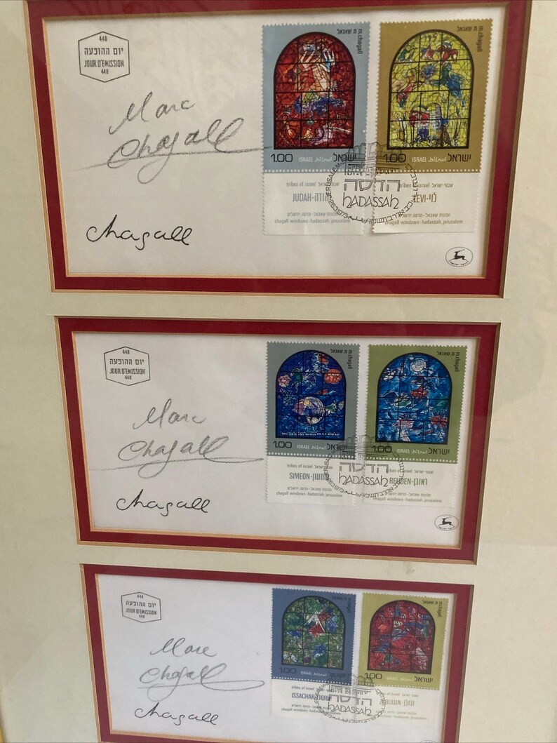 Chagall, Marc. (1887 - 1985) Complete Jerusalem Window FDC Set - Signed ...