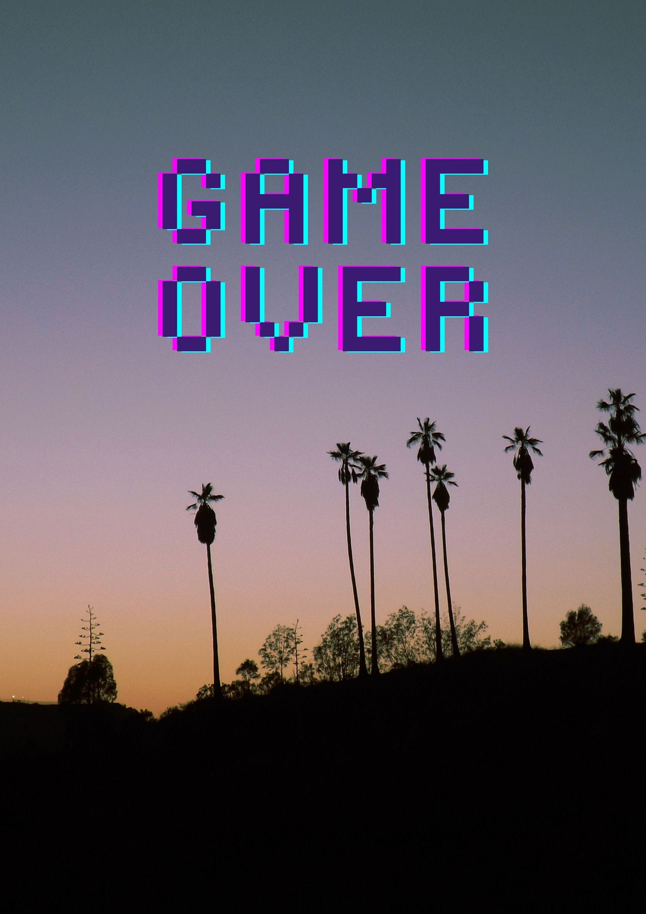 GAME OVER Digital Printable Art - Etsy