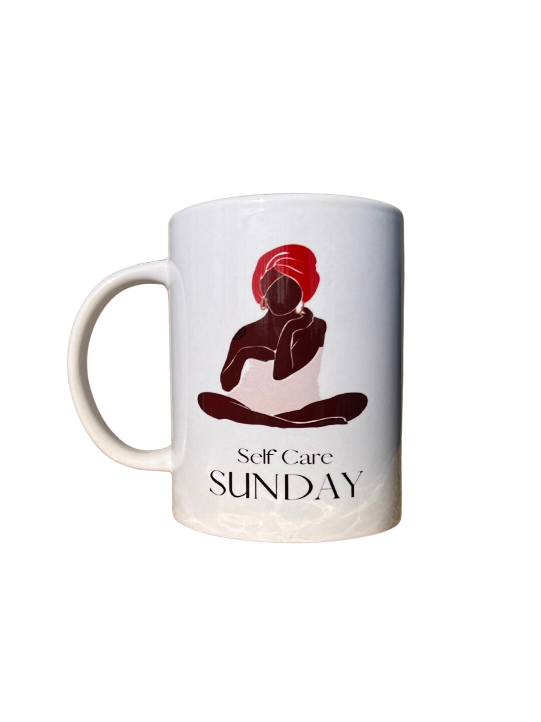 Self Care Sunday Mug – Black Woman Relaxation Art | Wellness Gift ...
