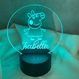 Peppa Pig Personalized LED Night Light – Custom Name Lamp for Kids Room ...