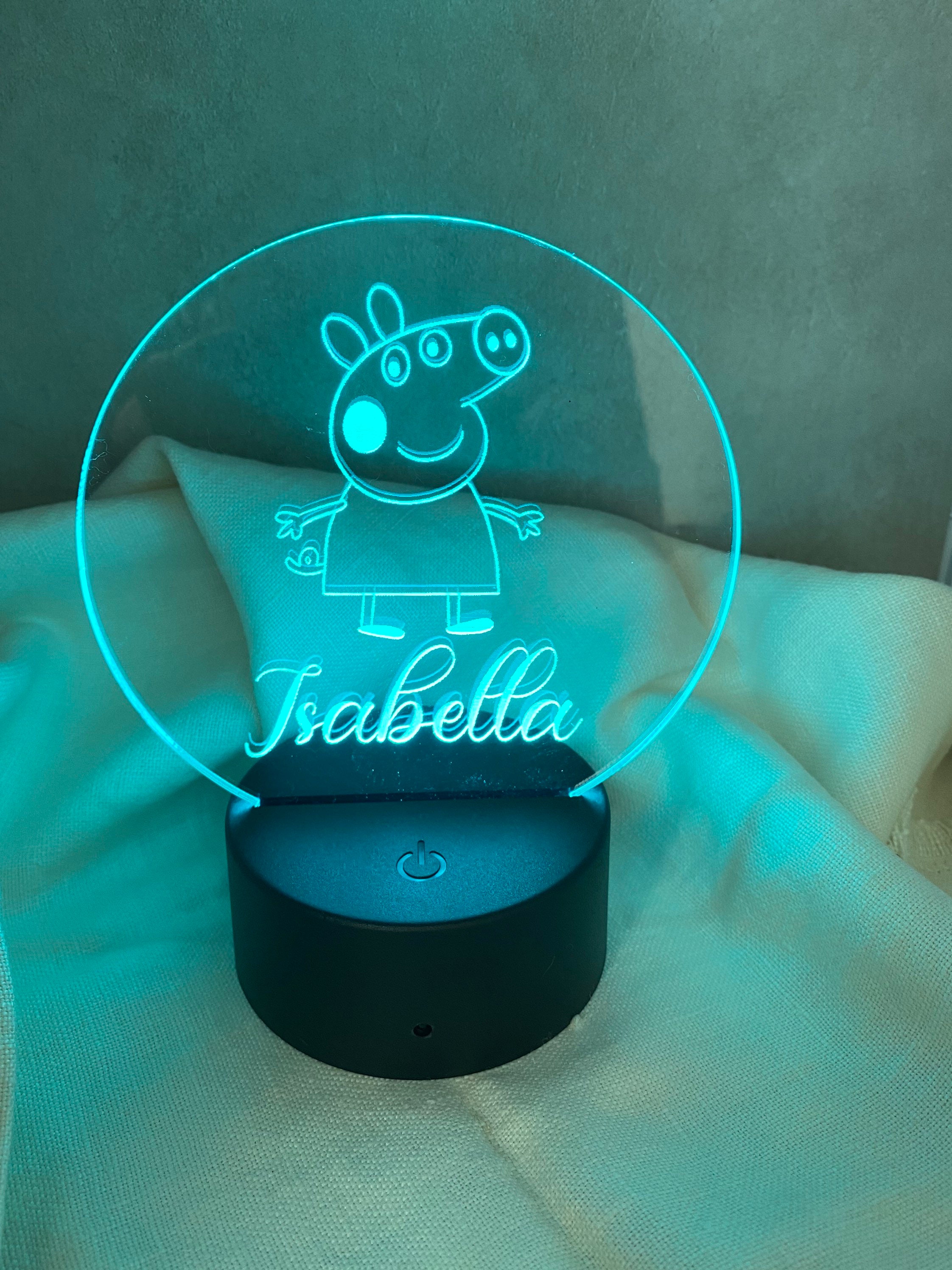 Peppa Pig Personalized LED Night Light – Custom Name Lamp for Kids Room ...