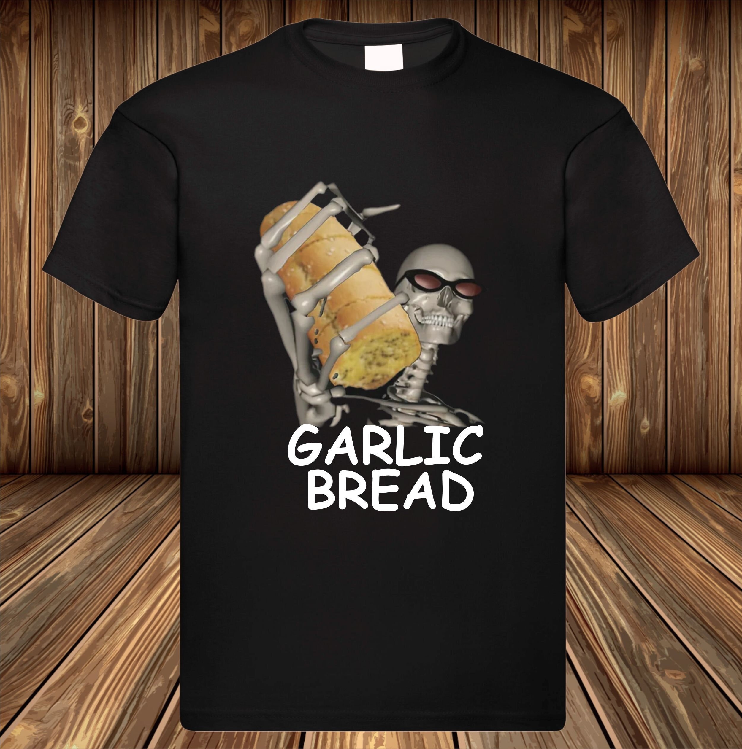 Garlic Bread T Shirt Evil Funny Skeleton Shirt Unisex Top Garlic Bread Bread Fall Sweatshirt