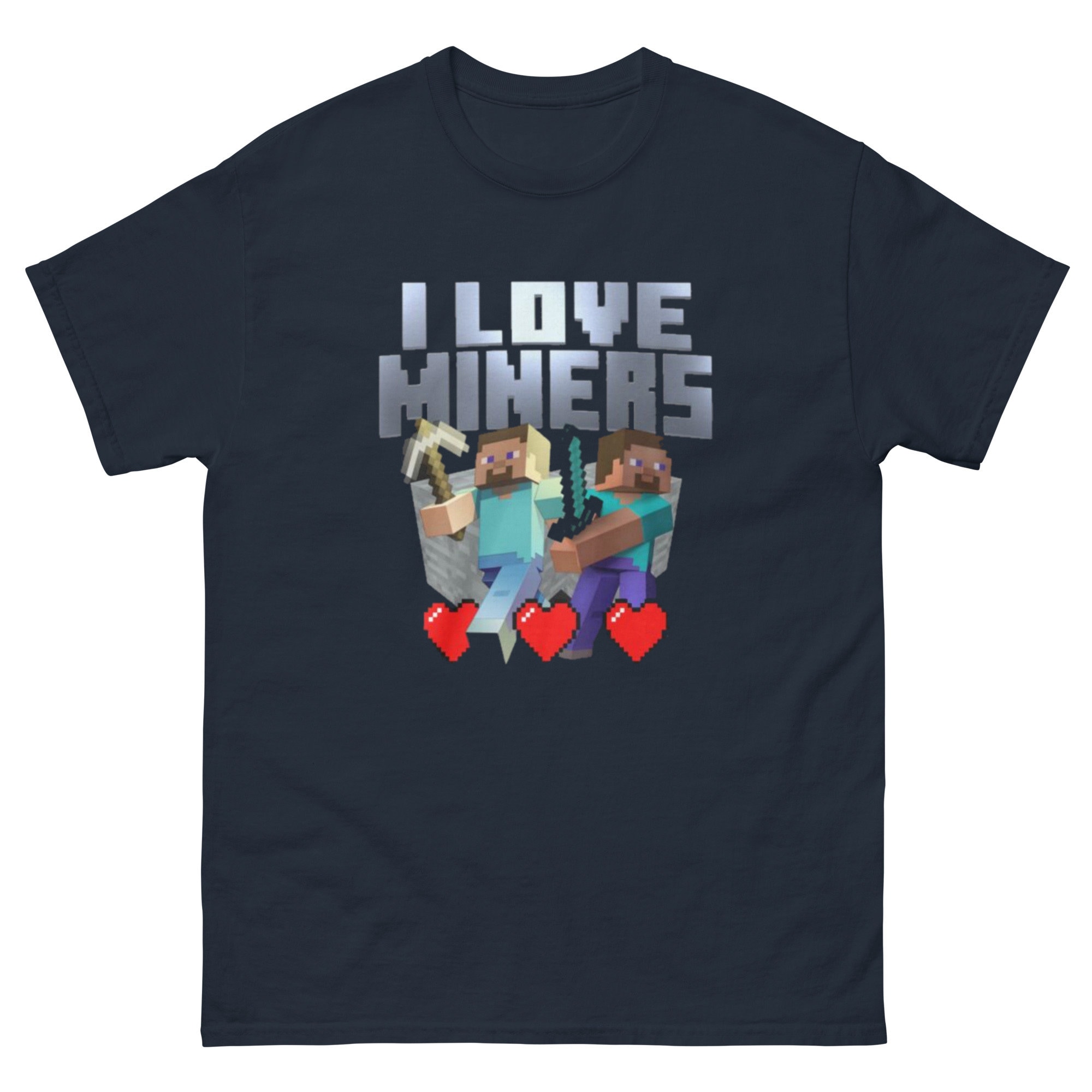 Minecraft T-shirt, I Love Miners Shirts, Funny Meme Tshirts, Unisex ...