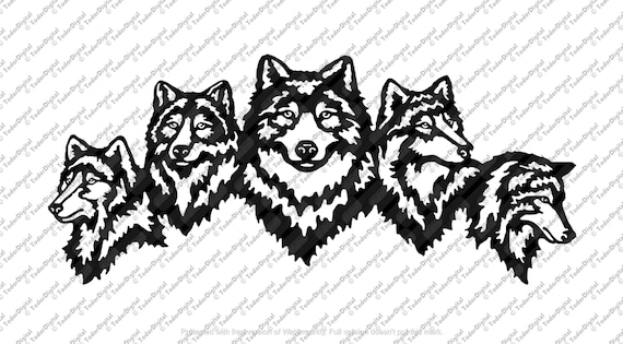 Wolf Pack Clipart Black And White