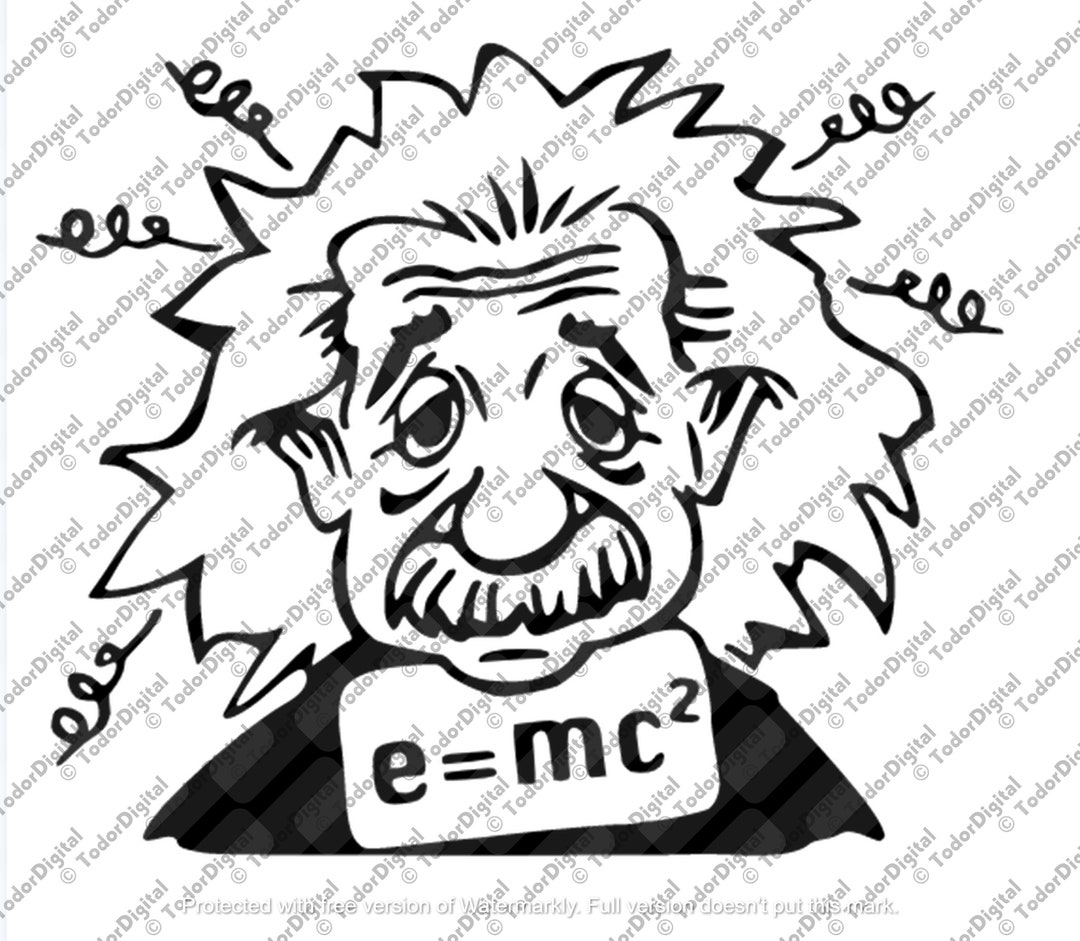 Albert Einstein Svg File, Einstein Clipart, Albert Einstein Face Vector ...
