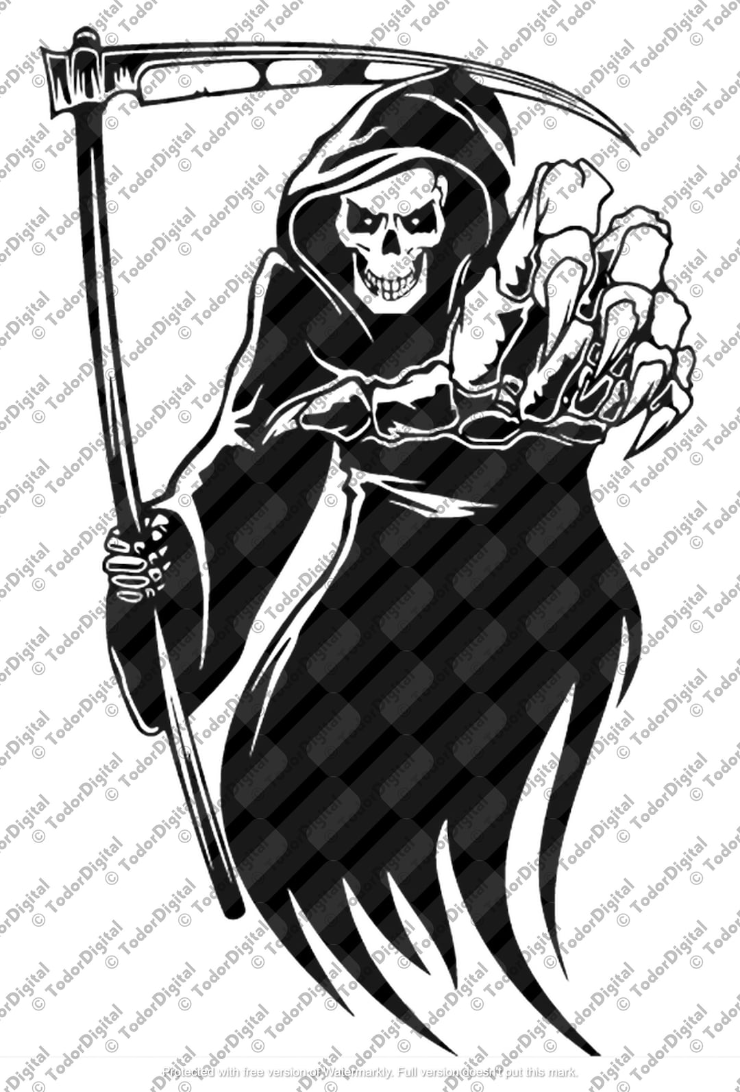 Grim Reaper Svg File Skeleton Svg Grim Reaper Decal Halloween Svg ...