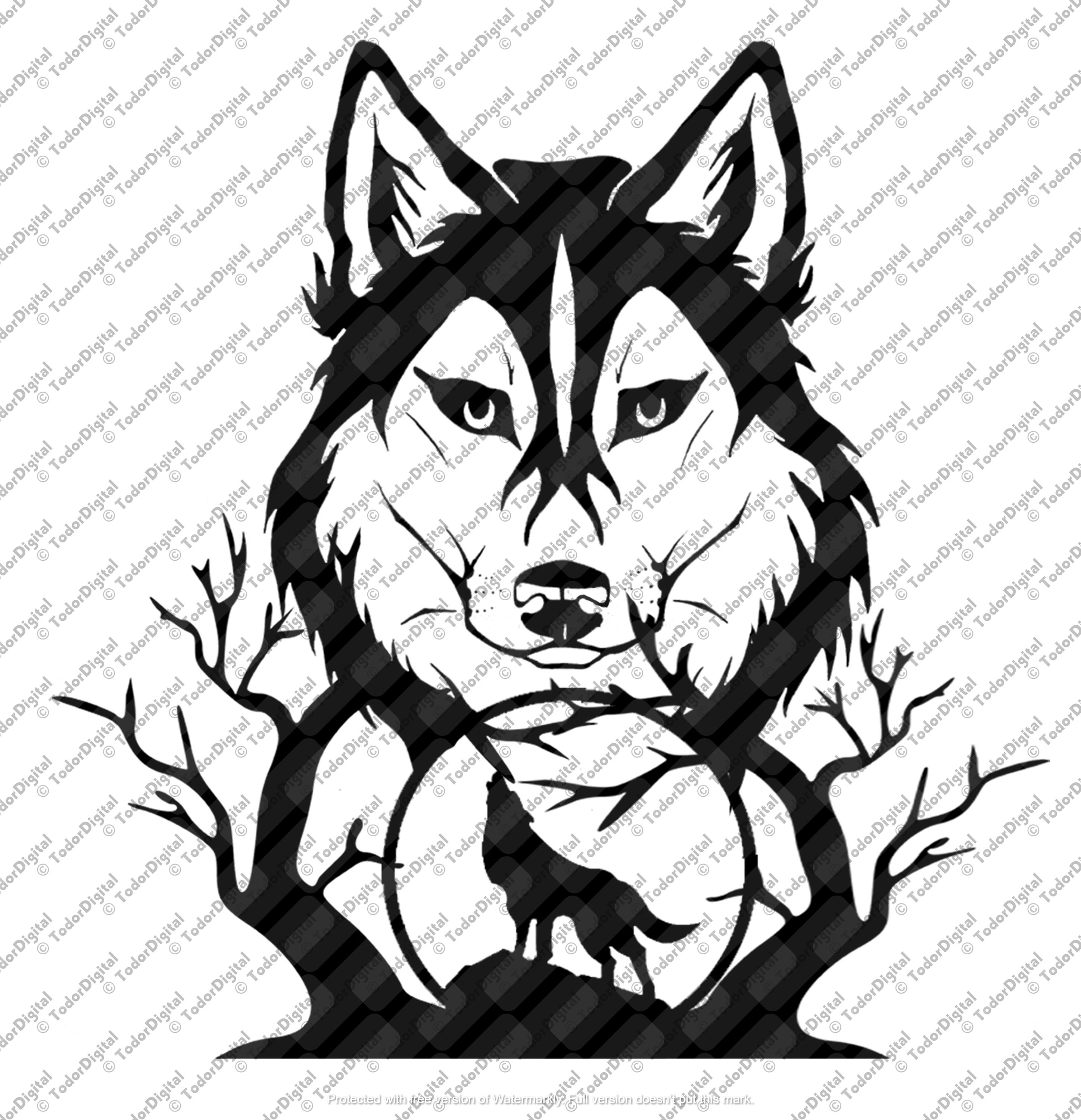 Wolf Svg File Wolves Svg Wolf and the Moon Svg Design Wolf - Etsy