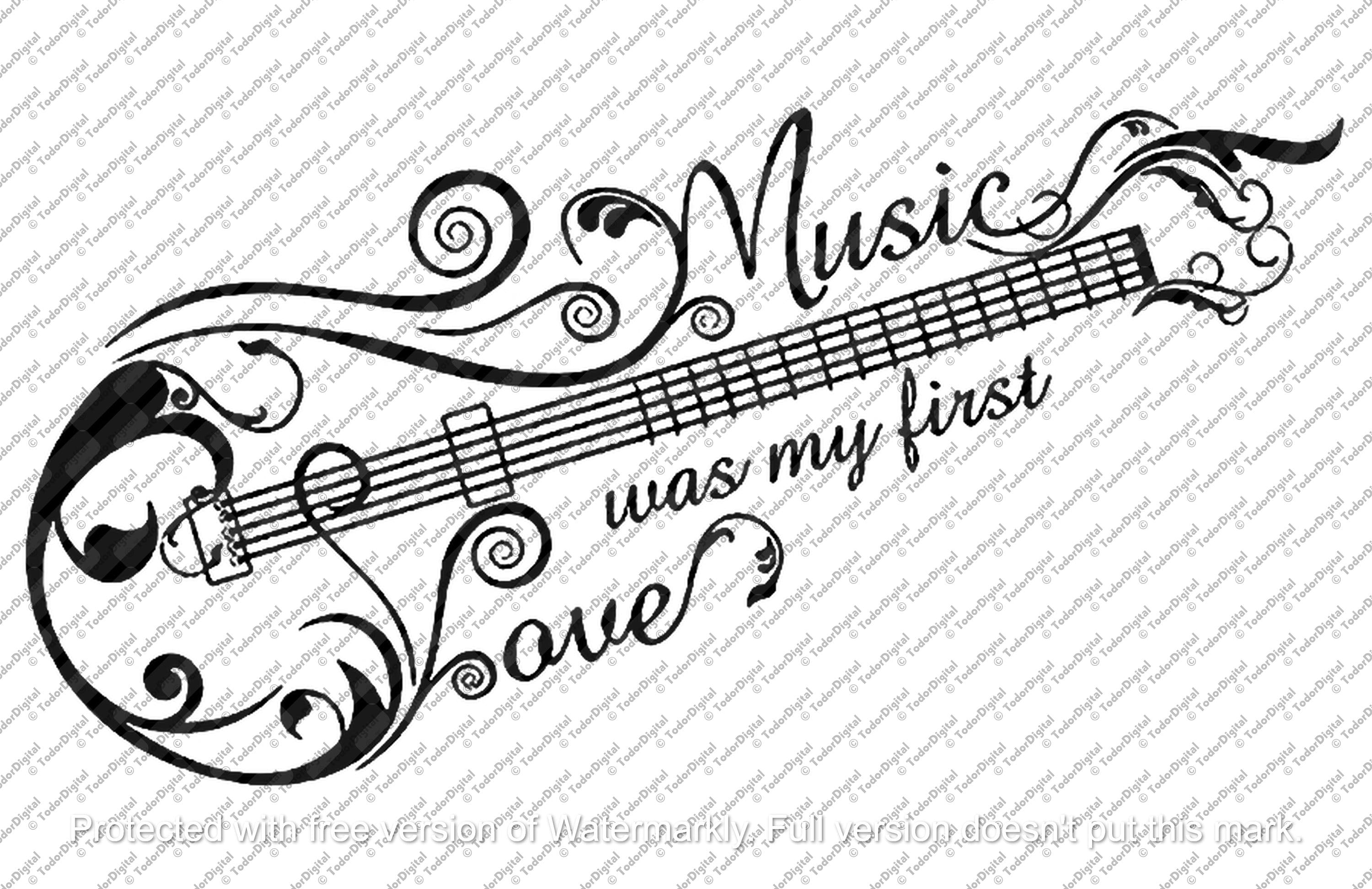 Guitar Svg File Notes Svg Music Svg Design Guitars Cut - Etsy Canada