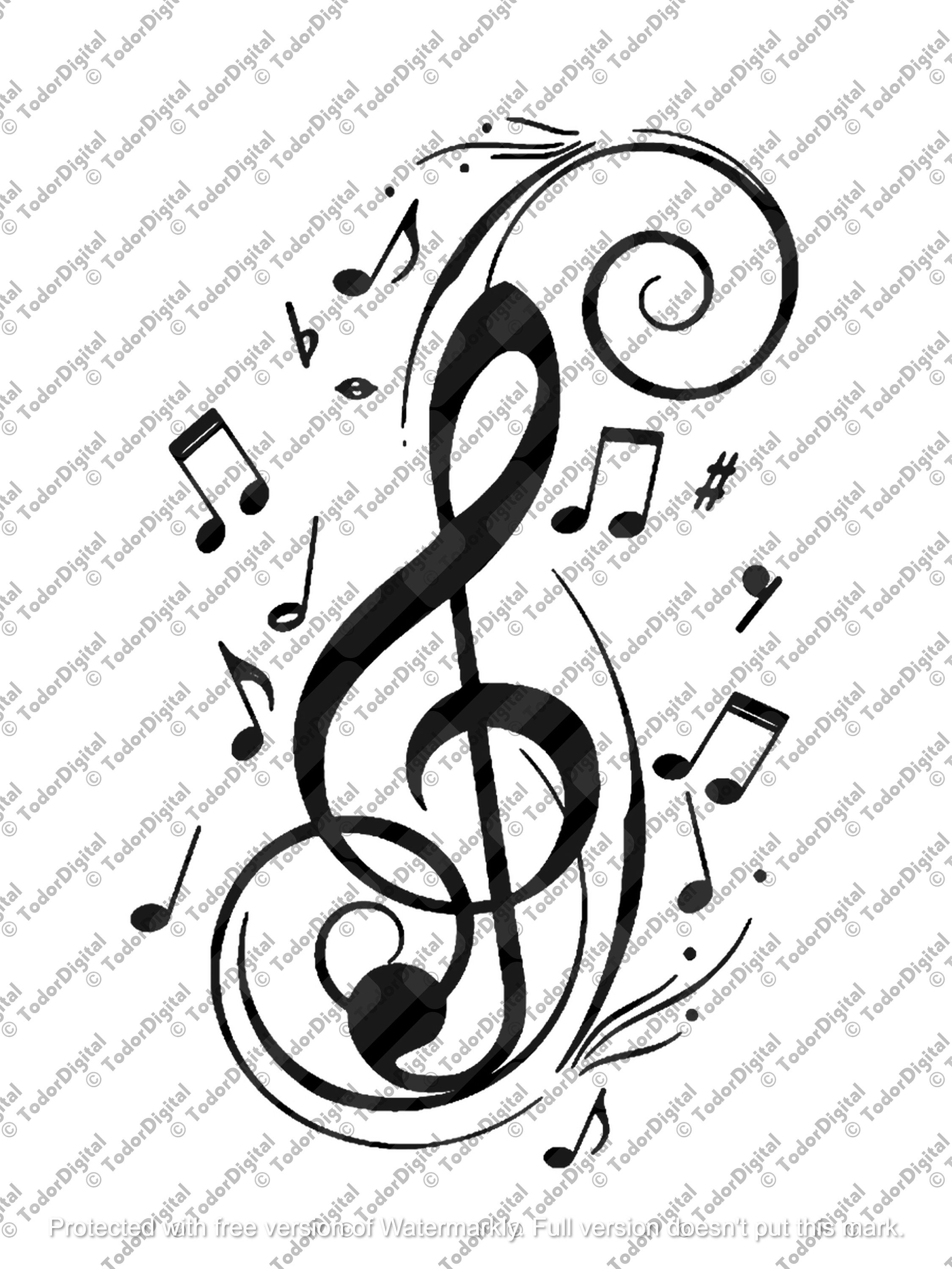 Cool Treble Clef Drawing