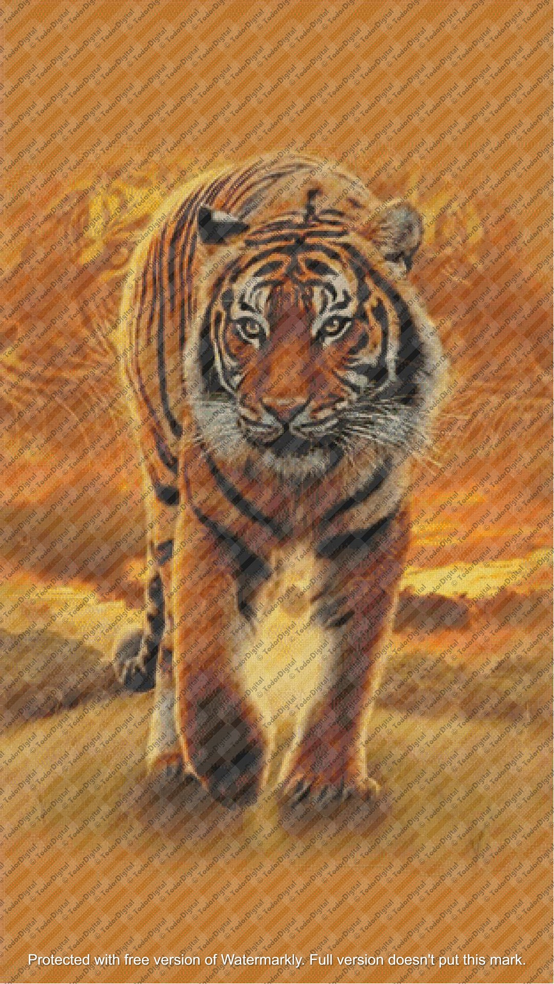 Tiger Cross Stitch Pattern, Tiger Digital Print, Hand Embroidery ...
