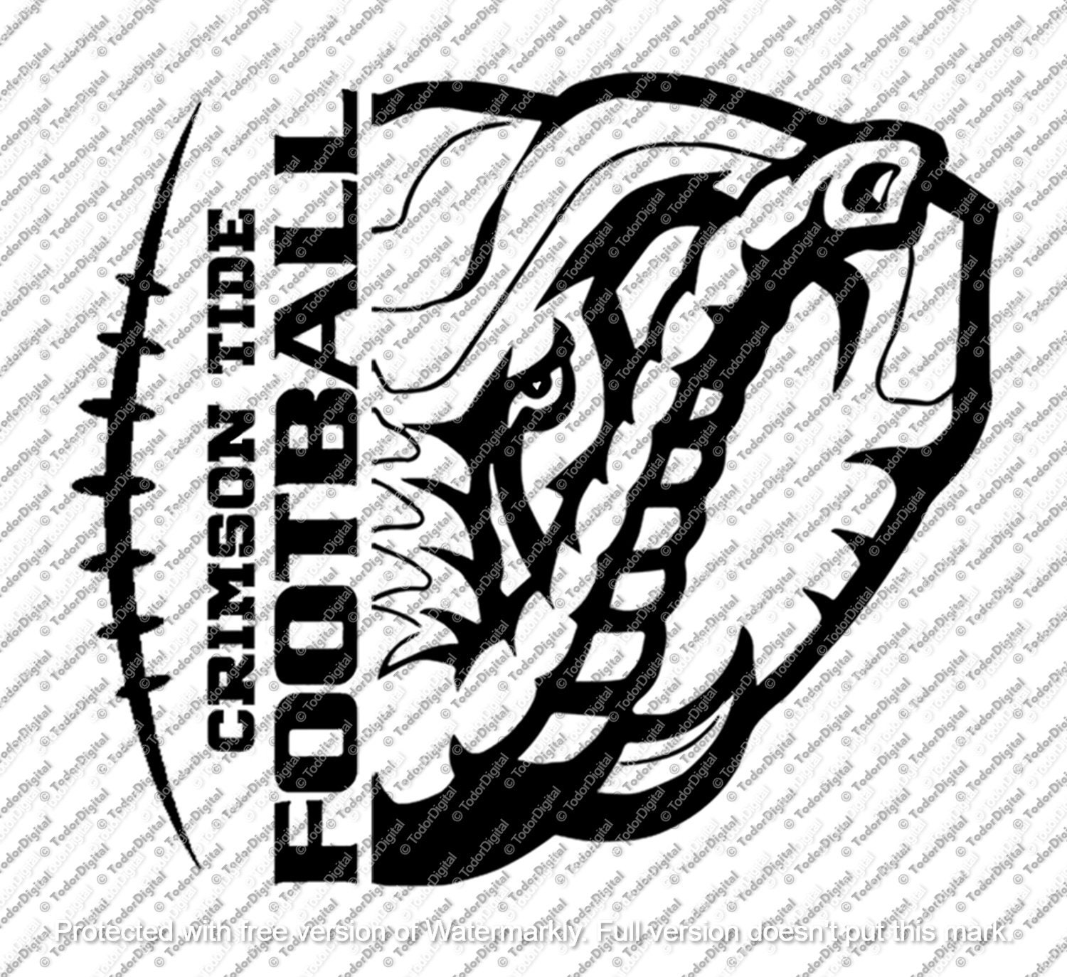 Alabama Svg File Football Svg Football Clipart Crimson Tide - Etsy