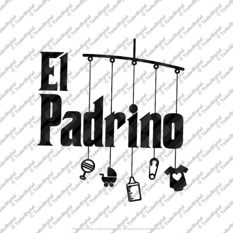 El Padrino Svg File El Padrino Clipart Padrino Vector - Etsy México