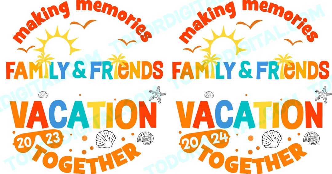 Summer Family & Friends Vacation Svg, Colored Thirt Design, Family ...
