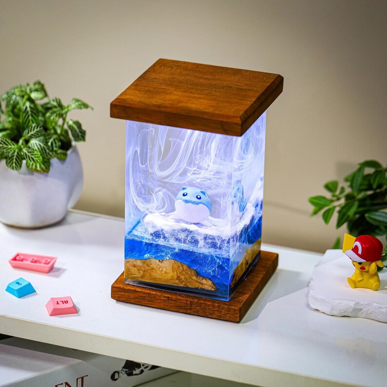 Spheal Resin Lamp | Cute Pokémon LED Light | Handmade Ice Type Decor ...