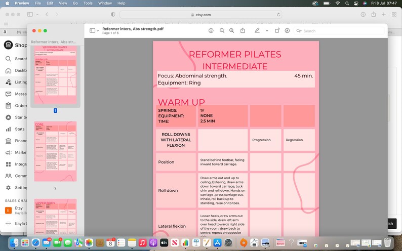 Reformer Pilates Class Plan for Abdominal Strength - Etsy