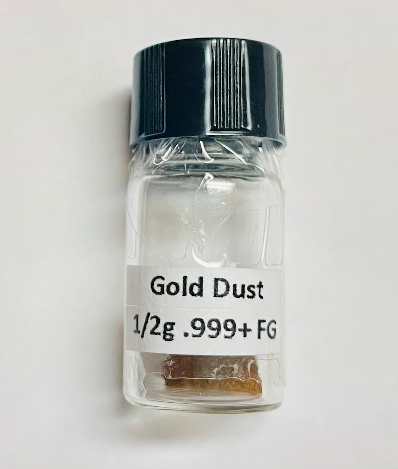 1/2g GOLD .999+ Fine Powder. One Half Gram Pure 24kt Gold Dust! Micron ...