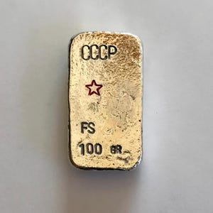 Solid SILVER Russian CCCP Communist Bar Hand Poured .999 Fine Pure ...