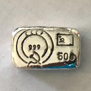 Solid SILVER Russian CCCP Communist Bar Hand Poured .999 Fine Pure ...