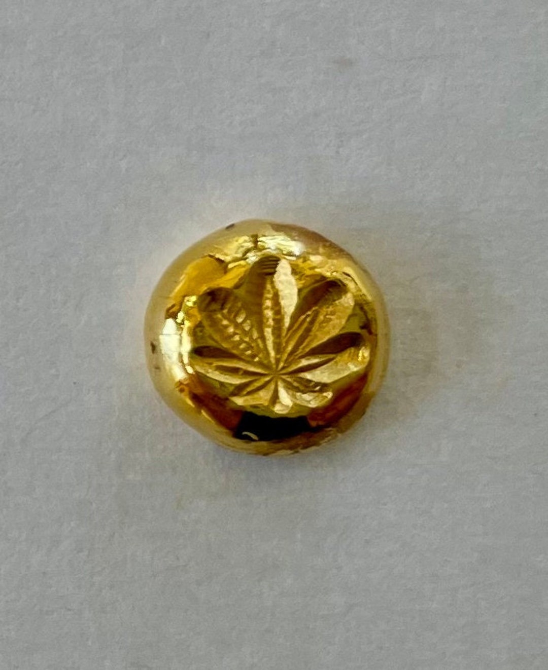 2 G GOLD .9999 Pot Cannabis Marijuana Pot Leaf Hand Poured Bar. Pure ...