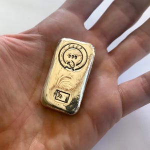 Solid SILVER Russian CCCP Communist Bar Hand Poured .999 Fine Pure ...