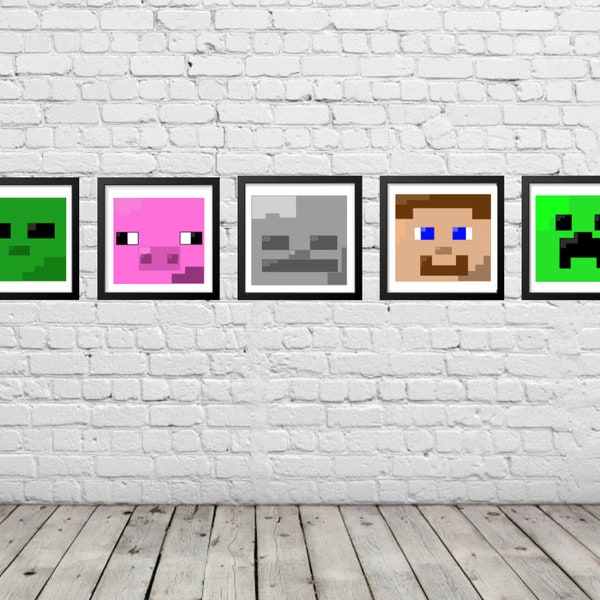 Mincraft Wall Art - Etsy UK