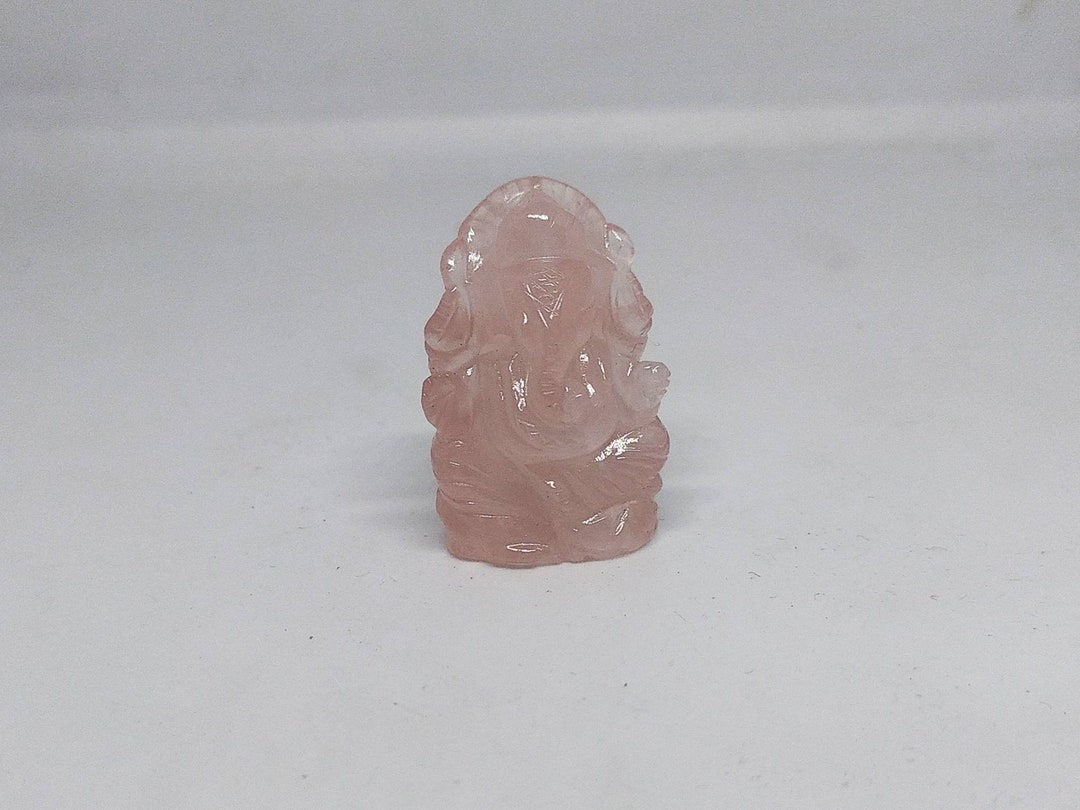 Natural Rose Quartz Lord Ganesha Statue Art 1.25 Inch to 4 Inch Birth ...