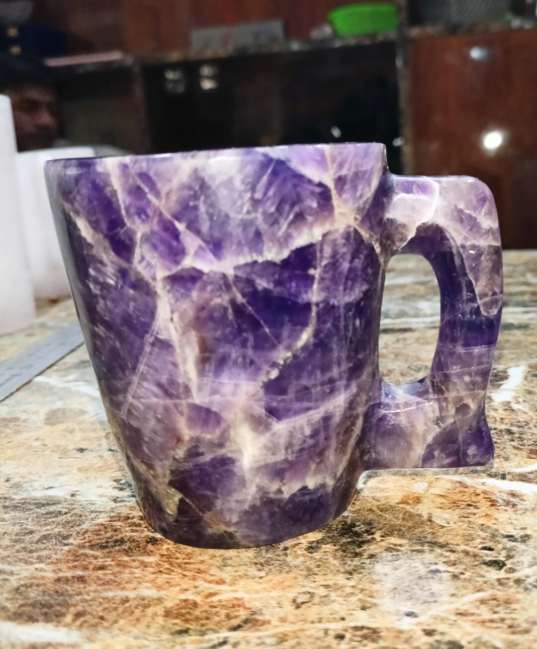 Handmade Amethyst Coffee Mug: Polished Stone Tea Cup and for Decoration ...